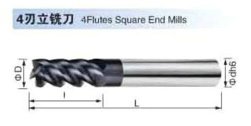 Carboneto contínuo Endmill das flautas do grau 4 de HRC 55