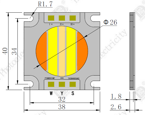 Rangée de l'ÉPI LED de 60 watts avec 3 couleurs blanches/blanc rouge et chaud