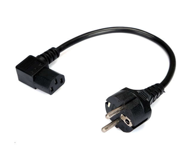 Varón del perno del europeo 3 al cable eléctrico izquierdo del ángulo C13 del IEC 320