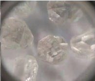 Close-up view of synthetic diamond rough