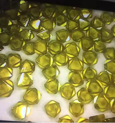 Close-up view of industrial MCD diamond sharp points