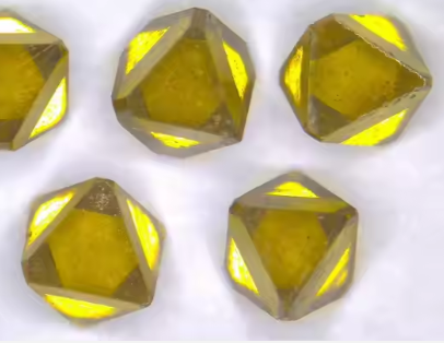 Octahedron rough HPHT yellow diamond crystals