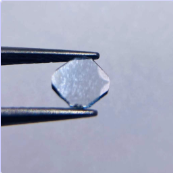 Blue HPHT mono diamond substrate close-up view