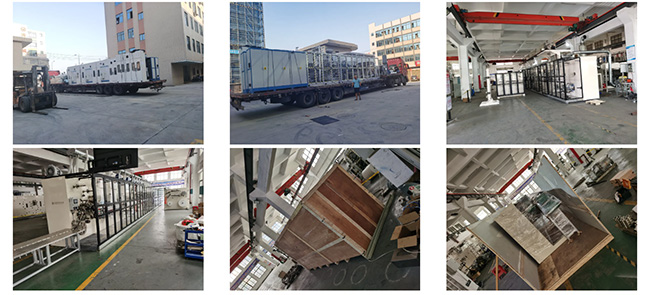 Packaged production line ready for shipping