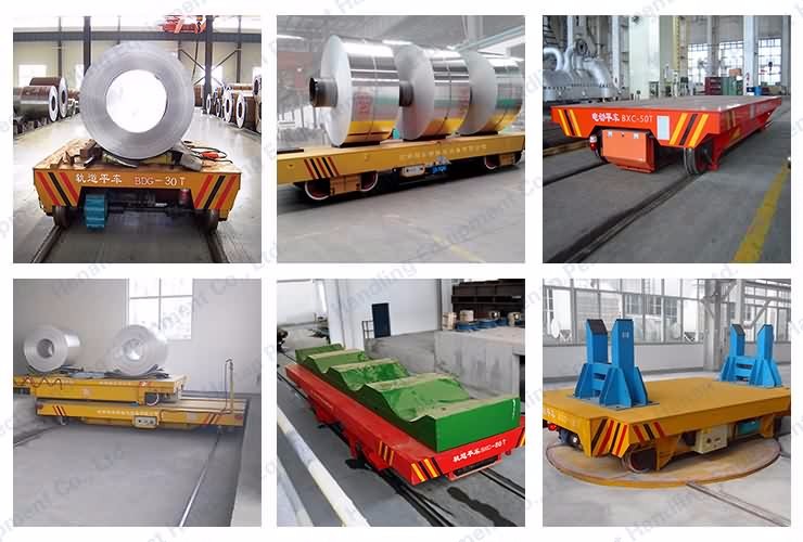 remote control 10 ton bogie electric flat transfer carriage, battery powered railway motorized trolley