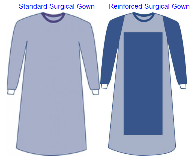 Vestido cirúrgico descartável do uso do hospital/isolamento de Suegical vestido paciente