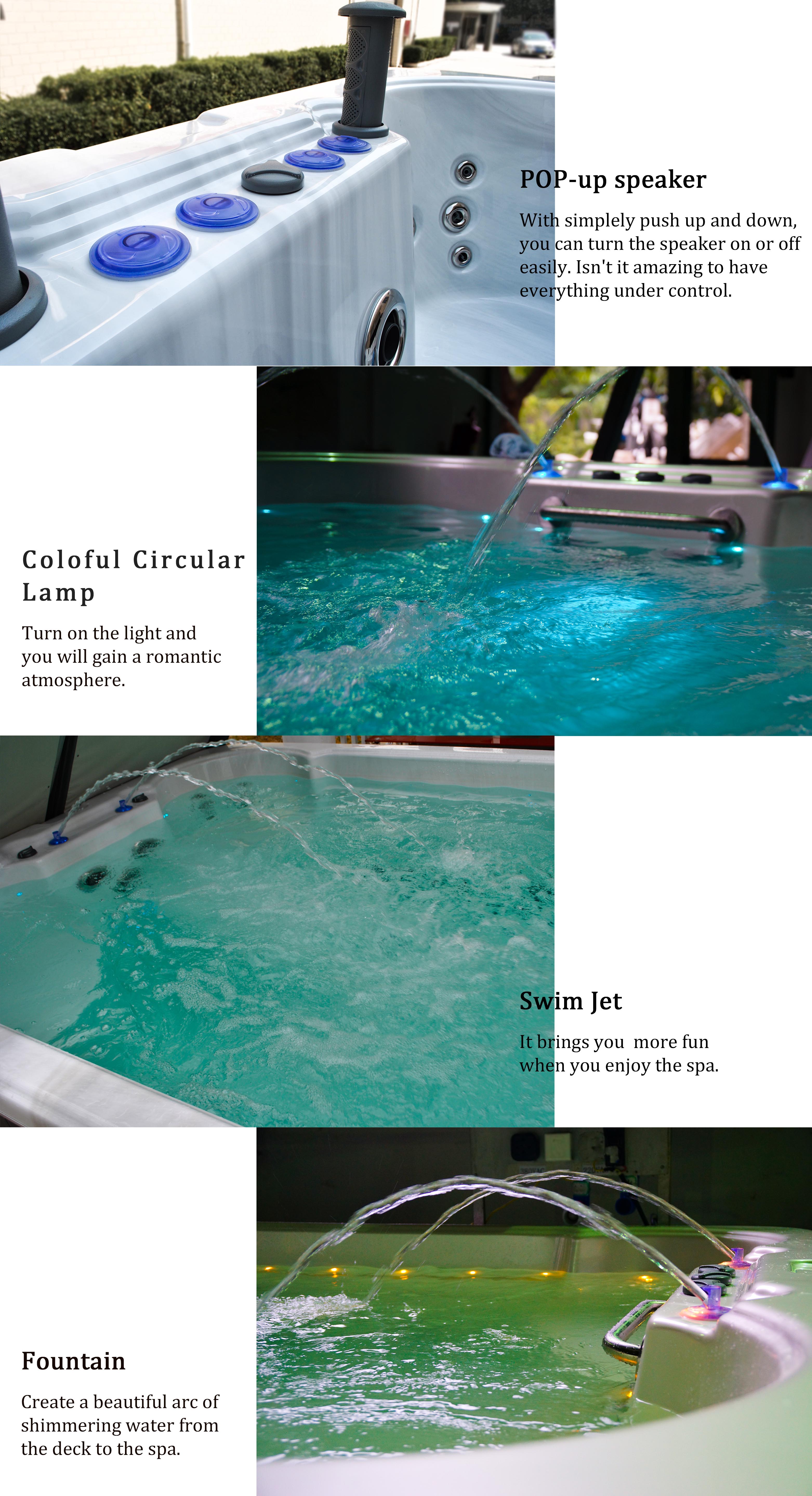 4m Outdoor Swim Spa Pool Whirlpool Massage Hot Tub With 6 Seats 2