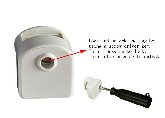 Alarming AM 58KHz / RF 8.2MHz Glasses Security Tag Lock On Sunglasses