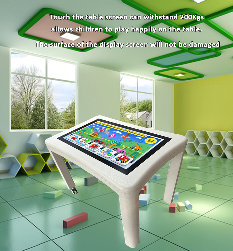 Close-up of POLING interactive table touch screen