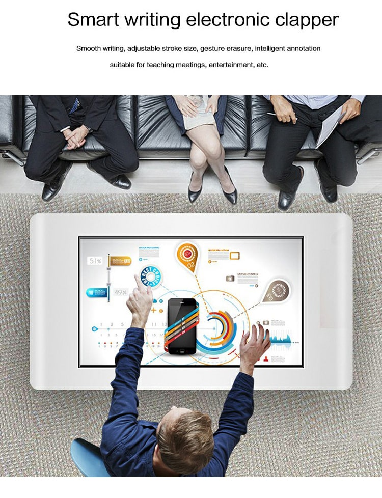 Touch screen gaming table in use