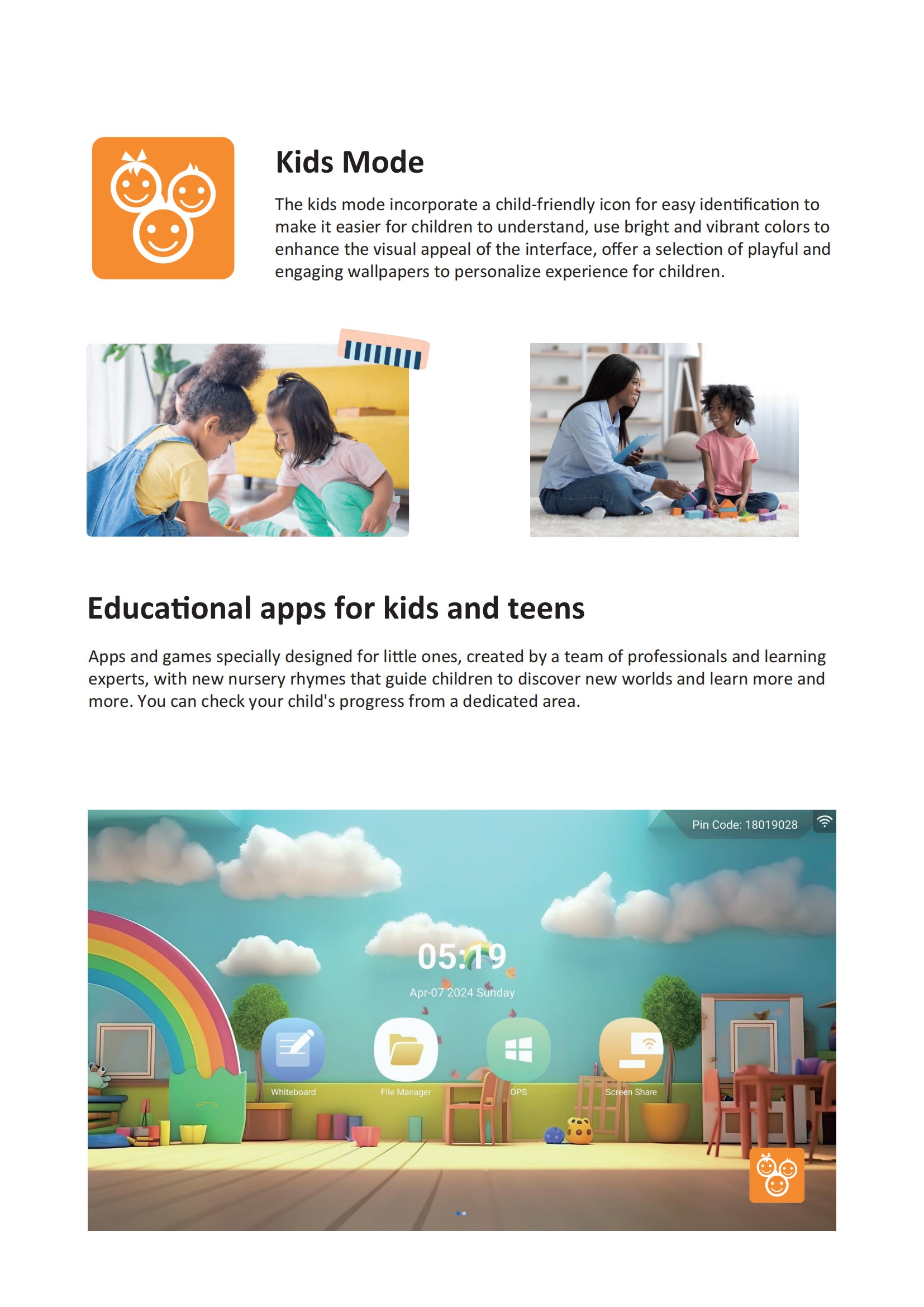 POLING table children's learning interface