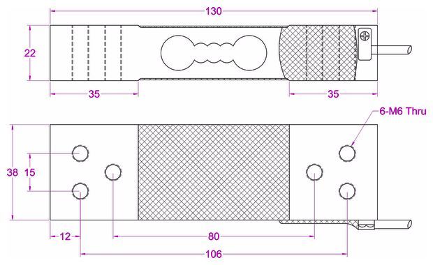célula de carga del perfil bajo