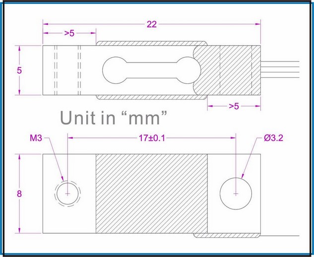 pequeña célula de carga 3kg