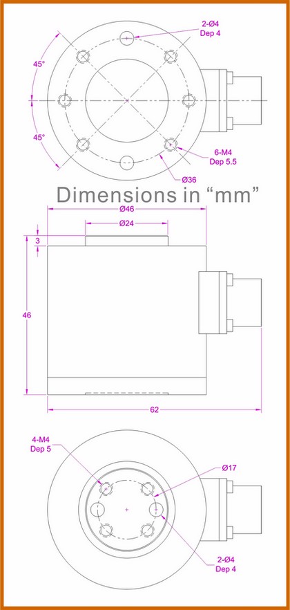 sensor 1KN 500N 200N 100N 50N de la fuerza de 3 ejes