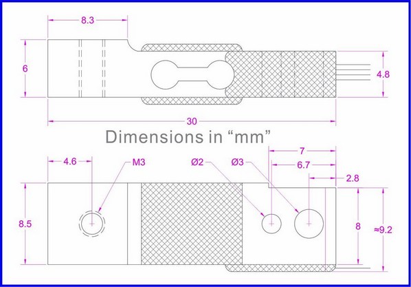sensor miniatura de la carga