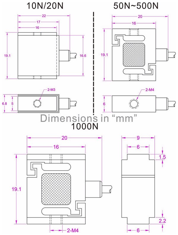mini célula de carga 5kg