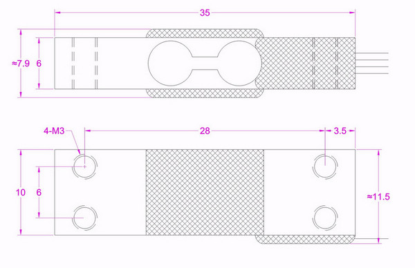 sensor tamaño pequeño 10kg de la carga
