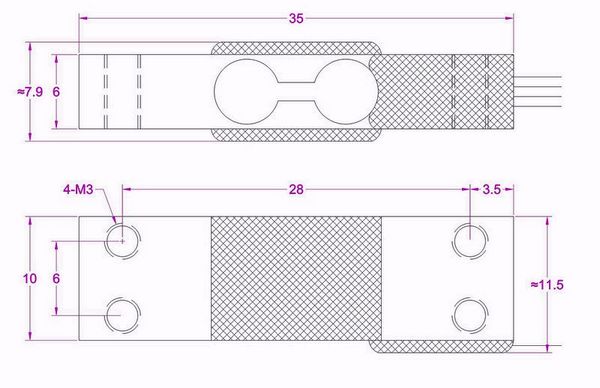 célula de carga 1kg tamaño pequeño