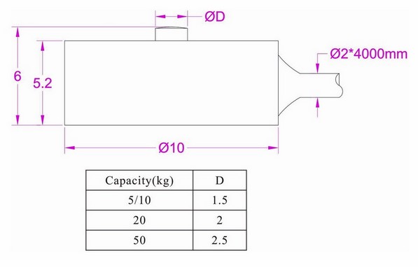 célula de carga miniatura 5kg