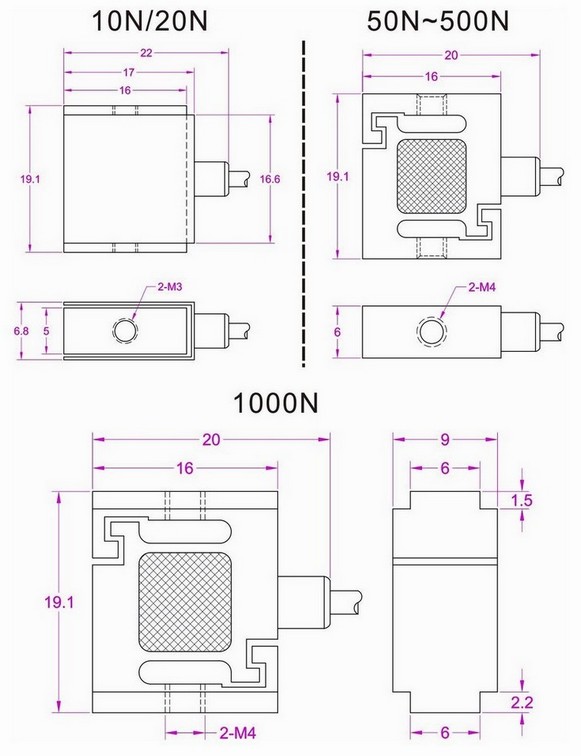 sensor micro 50N de la fuerza