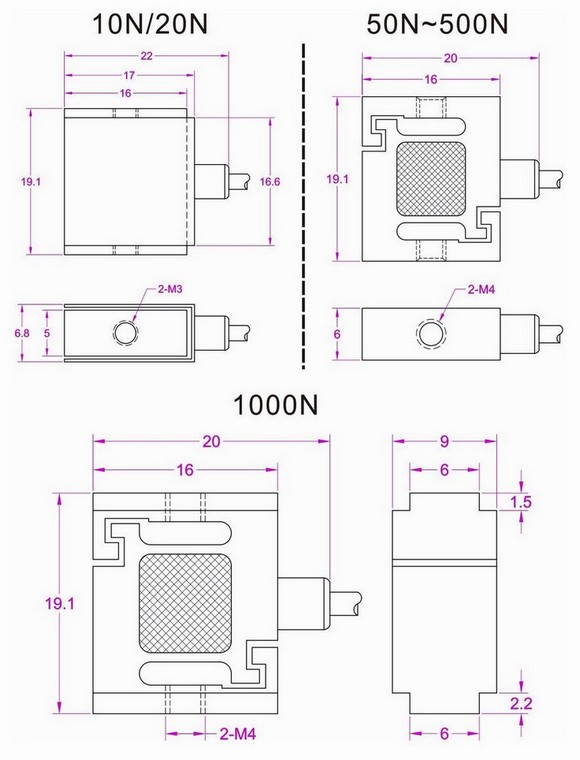 sensor micro 10N de la fuerza