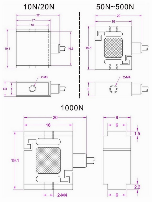 sensor 200N de la compresión de la tensión
