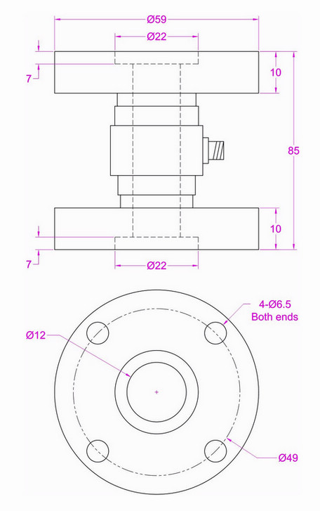Sensor estático del esfuerzo de torsión con el montaje del reborde