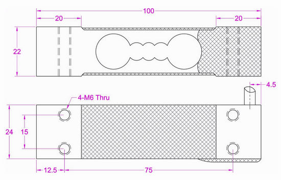 célula de carga monopunto 3kg 10kg