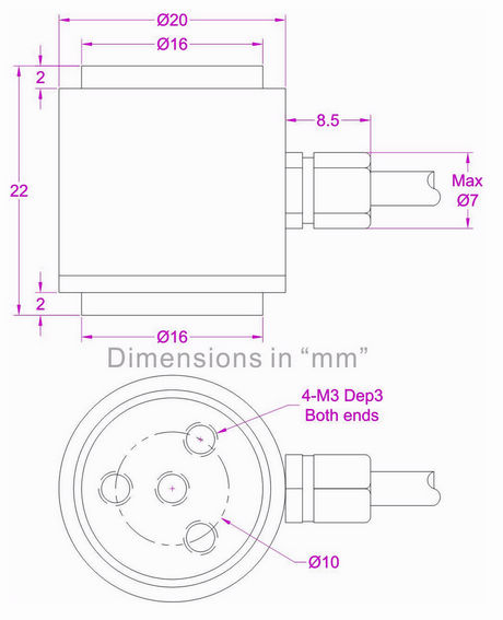 transductor 10lb 20 libra 50lb 100 libra 200lb de la fuerza de compresión