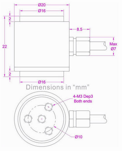 transductor miniatura 200lb de la fuerza 100lb