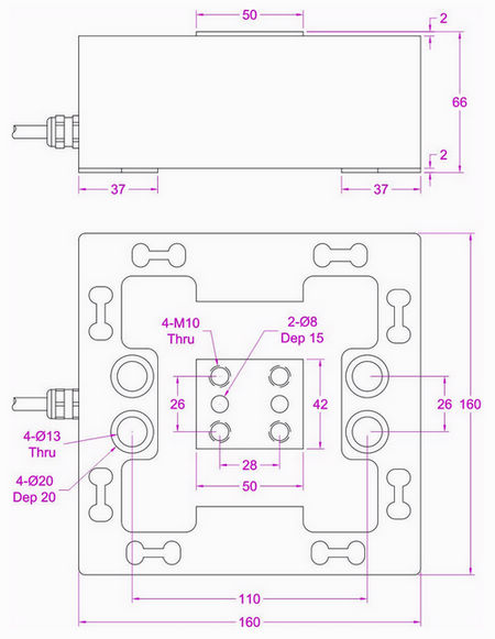 sensor triaxial 11.2klb 6.7k lbf 4.5klbf 2.25k lbf 1.12klb de la fuerza