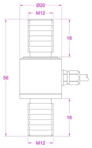 Célula de carga roscada en línea