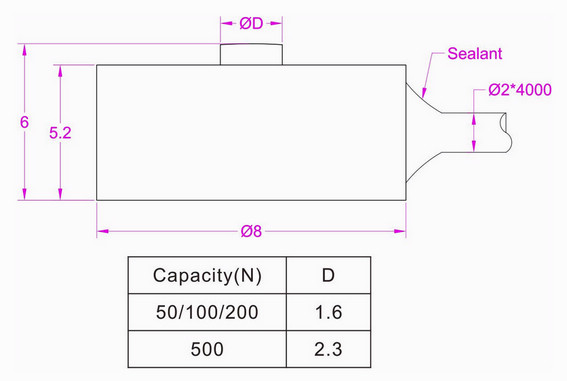 MICRO BUTTON LOAD CELL WITH 8MM OD