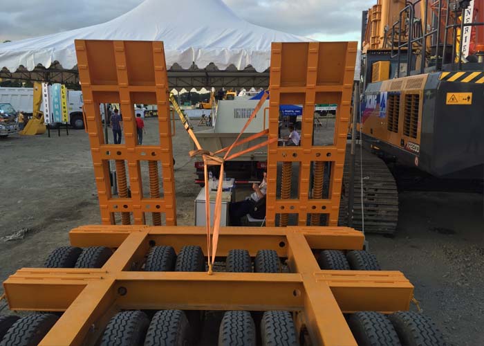 60 toneladas de reboque lowboy com rampa da mola
