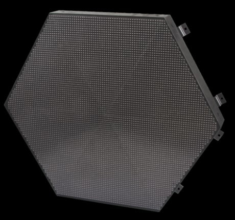 Hexagon LED display in retail environment