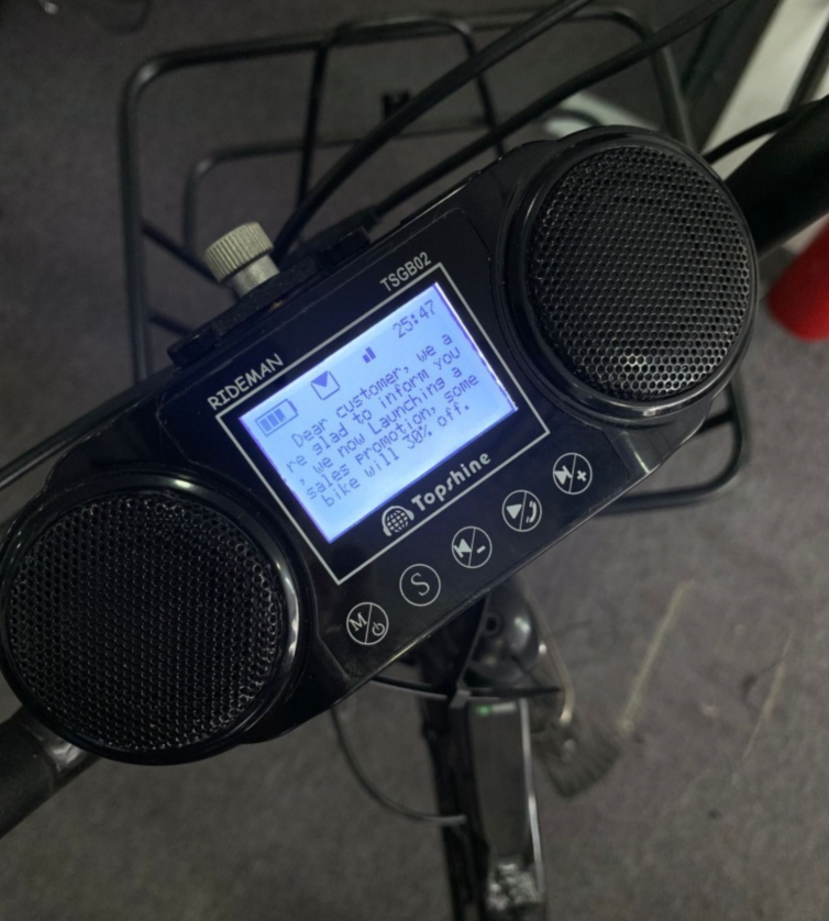 Maak de Multifunctionele vertoning van Ebike LCD met de Stereospreker van BT en de volgende systemen van GPS waterdicht