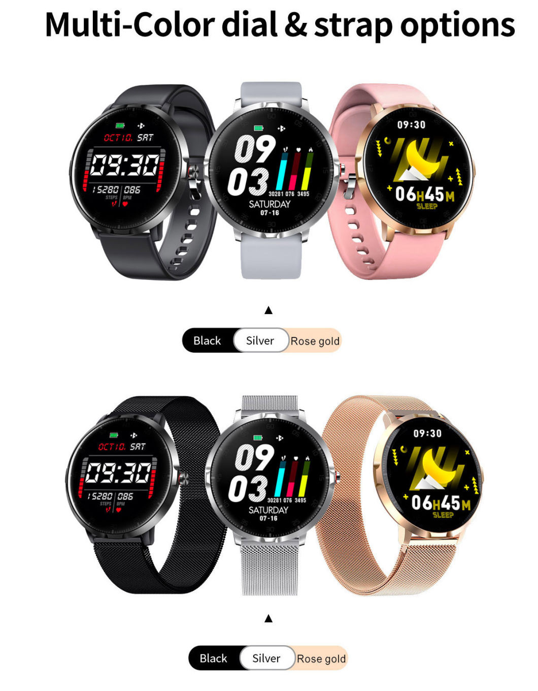 A pressão sanguínea impermeável de NFC de Smartwatch do bracelete da função recondiciona telefones celulares para apoiar o relógio eletrônico do despertador K6 das crianças do russo português vietnamiano