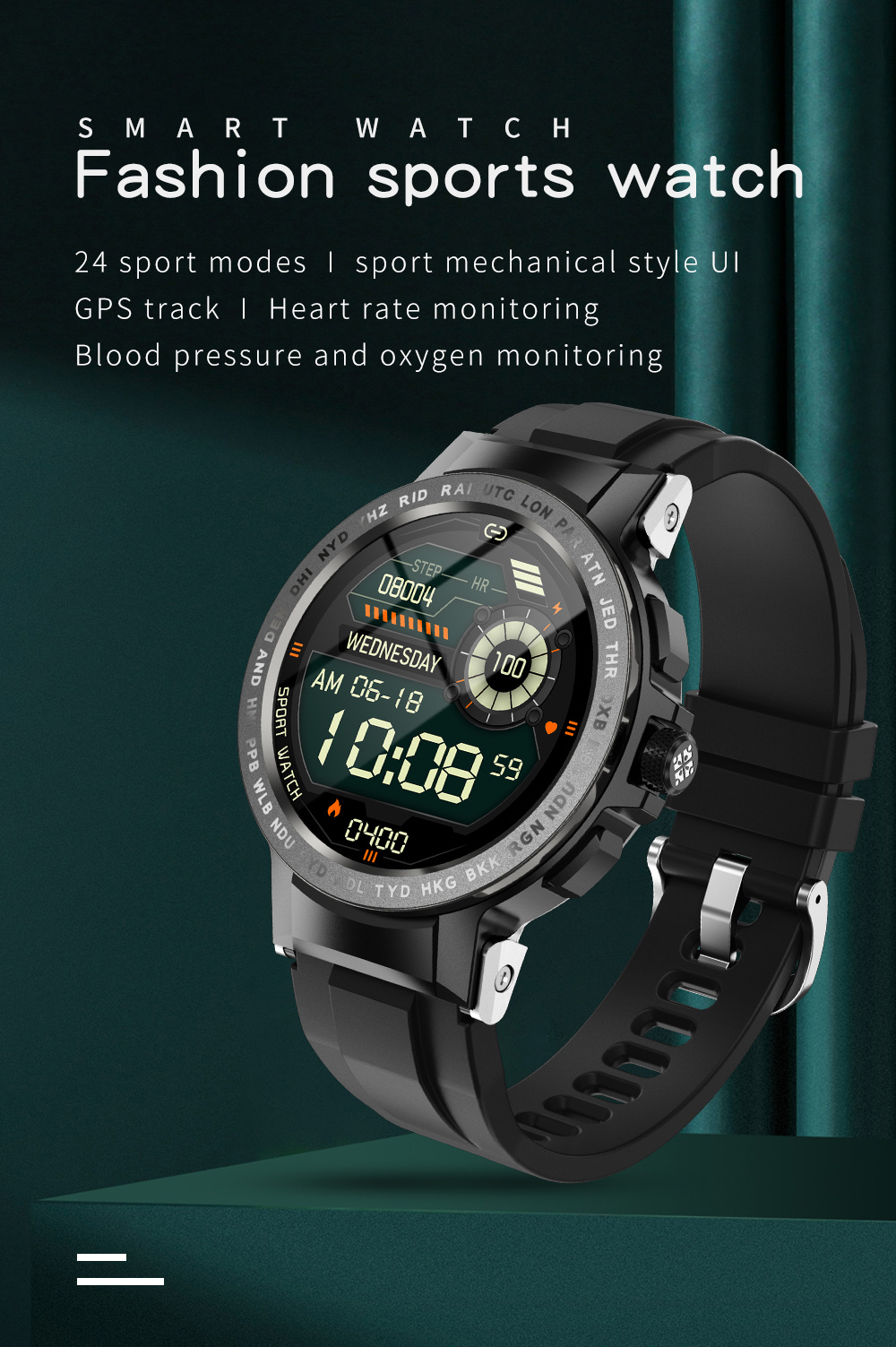 2021 più completi di tocco dello schermo a colori a 1,28 pollici di IPS abbottonano 24 Smart Watch femminili di ricordo Hz19 del ciclo mestruale dei modi di sport