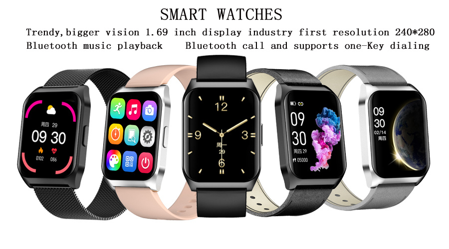1,69 montre imperméable du partage d'informations Hz17smart de santé d'Ui de thème de style de la terre de l'écran IP67 de couleur d'IPS de pouce