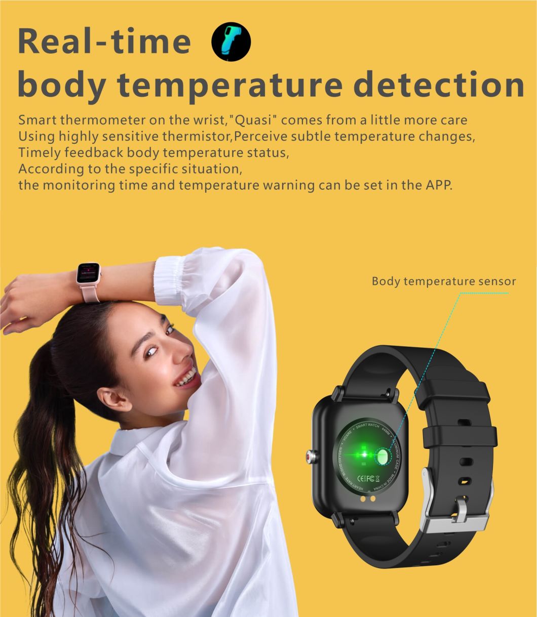 Il multiplo a schermo pieno ad alta definizione a 1,7 pollici di controllo di musica del monitoraggio della temperatura di tocco 240*280pixel di TFT compone lo Smart Watch di Q9PRO