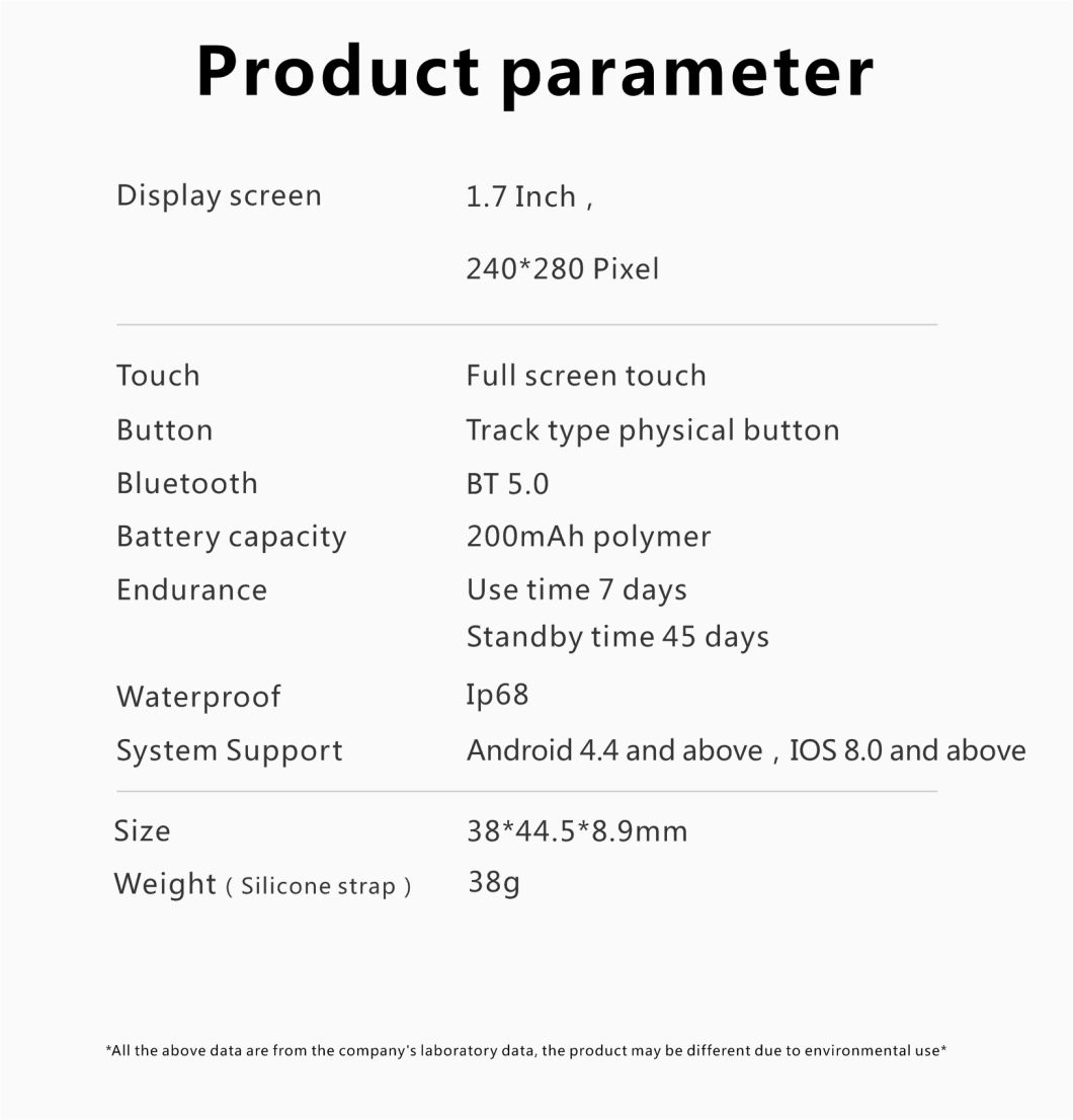 Il multiplo a schermo pieno ad alta definizione a 1,7 pollici di controllo di musica del monitoraggio della temperatura di tocco 240*280pixel di TFT compone lo Smart Watch di Q9PRO