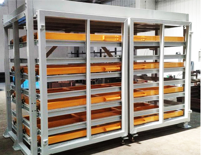 Roll Out Metal Structure Rack Heavy Duty Manual Horizontal Sheet Metal Storage Rack Industrial Use