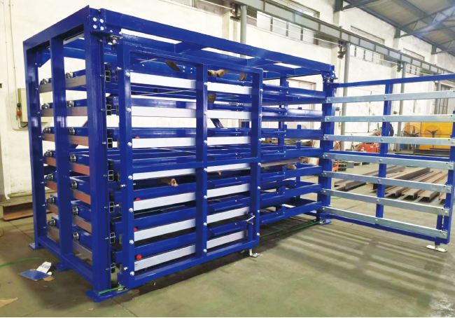 Roll Out Metal Structure Rack Heavy Duty Manual Horizontal Sheet Metal Storage Rack Industrial Use