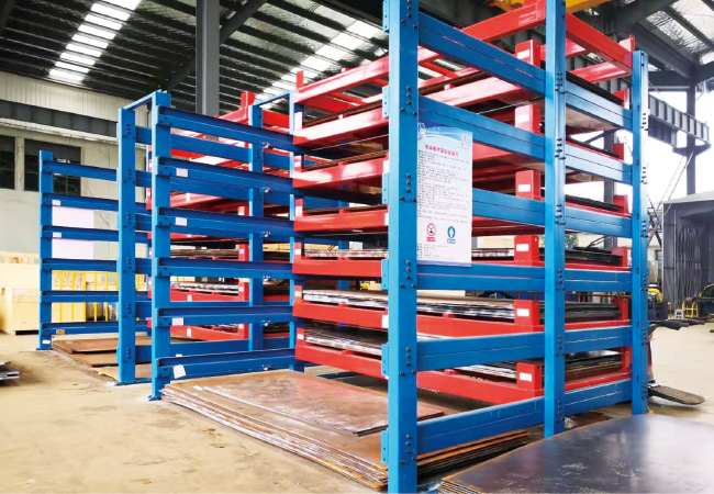 Roll Out Metal Structure Rack Heavy Duty Manual Horizontal Sheet Metal Storage Rack Industrial Use