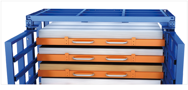 Roll Out Metal Structure Rack Heavy Duty Manual Horizontal Sheet Metal Storage Rack Industrial Use