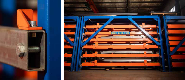 Roll Out Metal Structure Rack Heavy Duty Manual Horizontal Sheet Metal Storage Rack Industrial Use