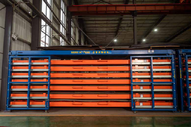 Roll Out Metal Structure Rack Heavy Duty Manual Horizontal Sheet Metal Storage Rack Industrial Use