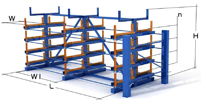Pipe Telescopic Cantilever Shelf Metal Sheet Warehouse Storage Rack Telescopic Cantilever Shelves Long Materials