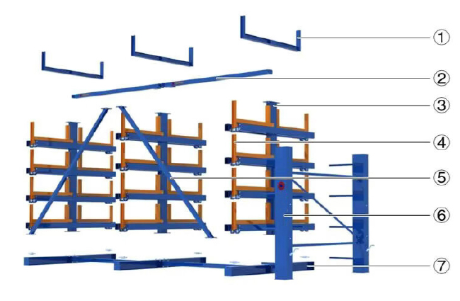Pipe Telescopic Cantilever Shelf Metal Sheet Warehouse Storage Rack Telescopic Cantilever Shelves Long Materials