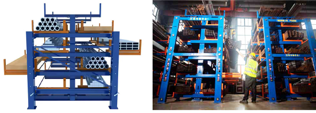 Pipe Telescopic Cantilever Shelf Metal Sheet Warehouse Storage Rack Telescopic Cantilever Shelves Long Materials